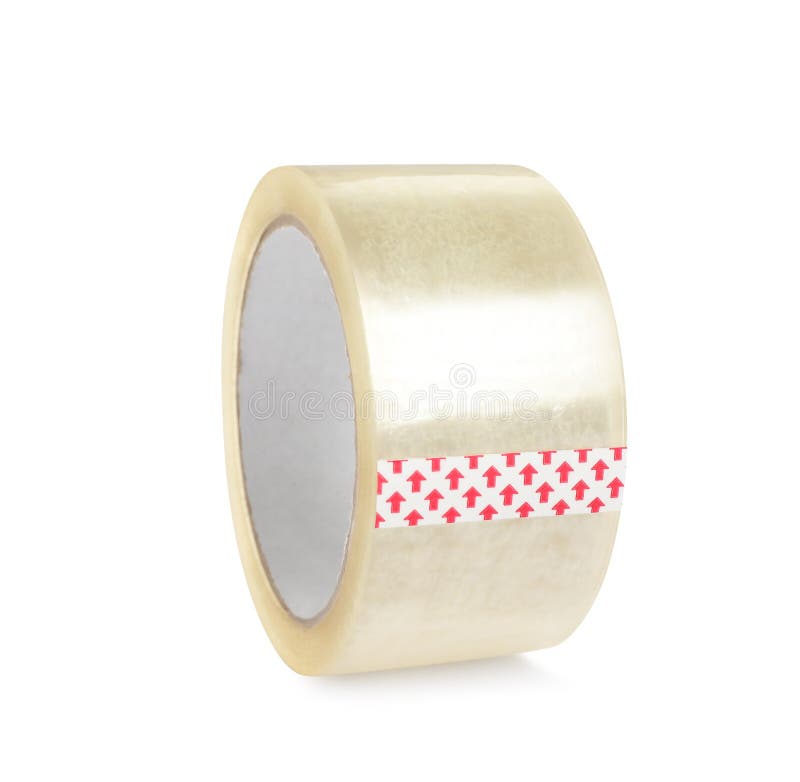 Roll of Adhesive Tape Isolated on White Stock Image - Image of painter ...