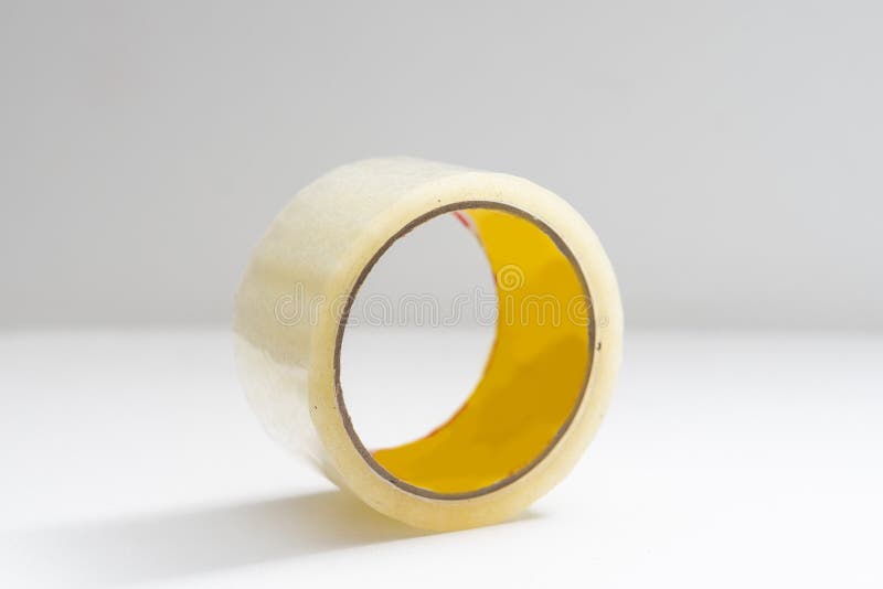 Roll of Adhesive Tape Isolated on White Stock Image - Image of ...