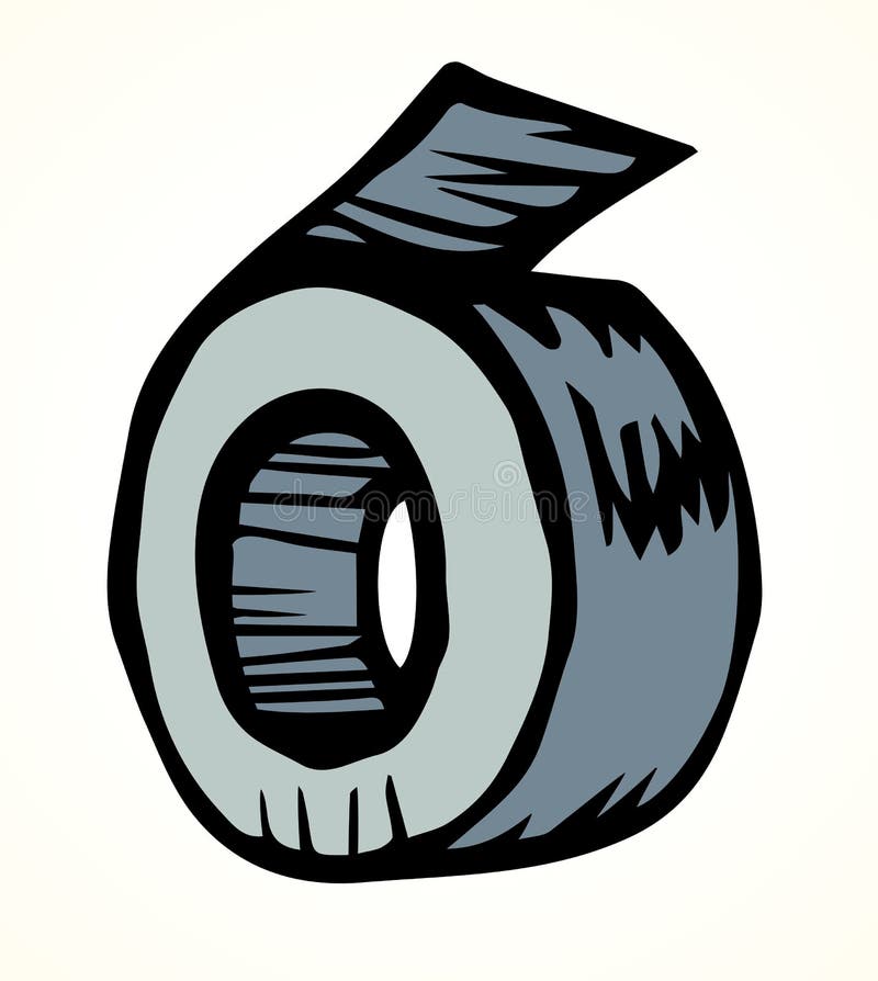 Roll of Adhesive Tape. Vector Drawing Stock Vector - Illustration of ...