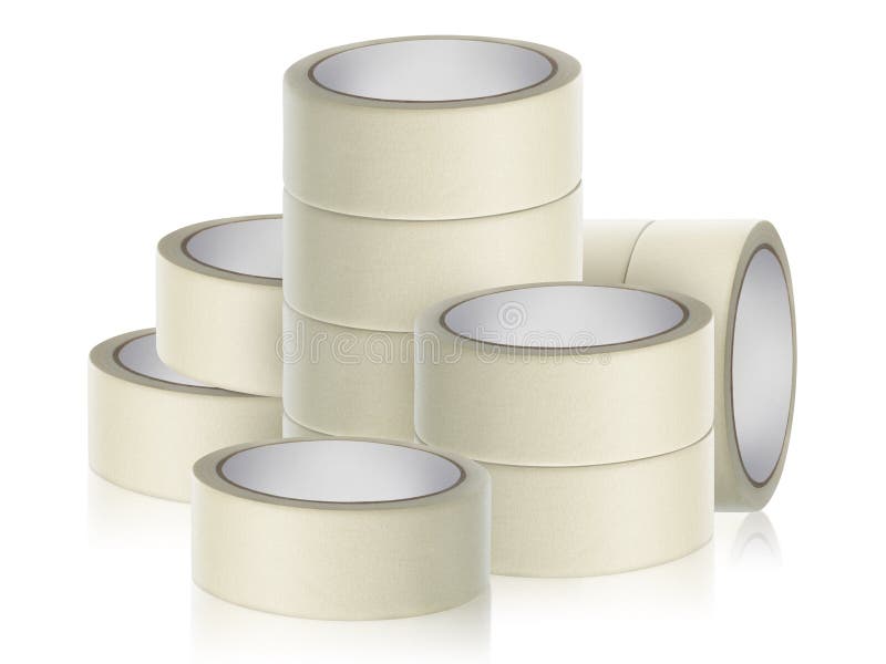 Roll Adhesive Tape, on White Background Stock Image - Image of clear ...