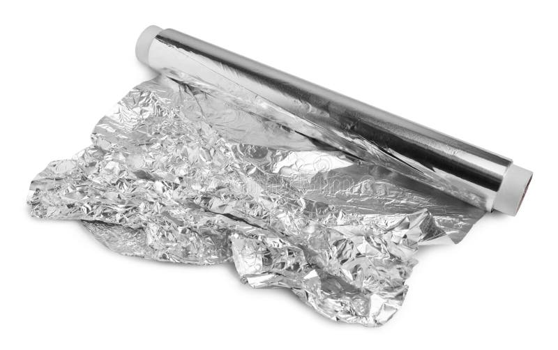 Roll of Aluminum Foil Isolated on White Stock Photo - Image of shine ...