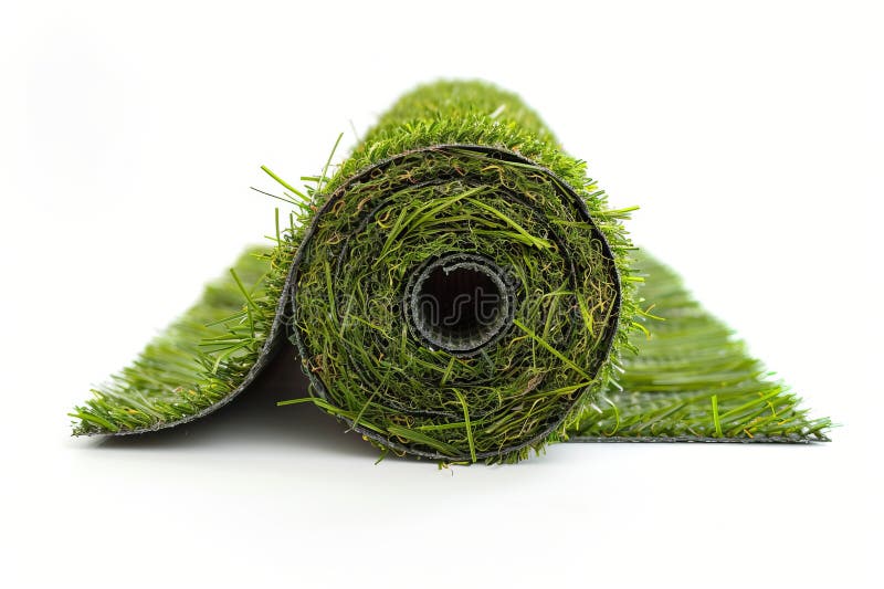 Roll of Artificial Grass Isolated on White Background Stock Image ...