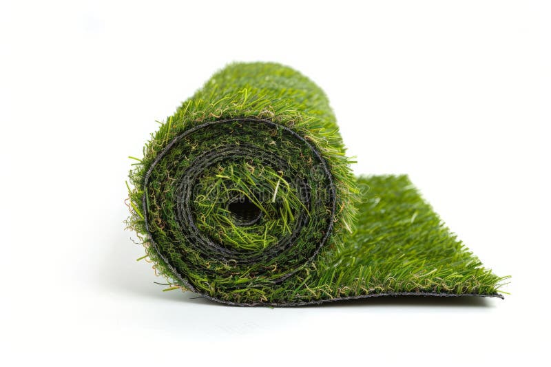 Roll of Artificial Grass Isolated on White Background Stock Image ...
