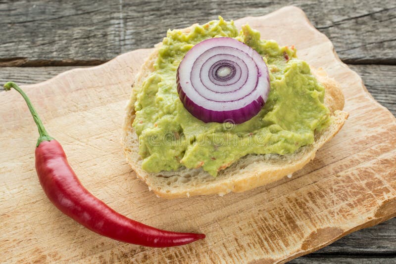 Roll with Avocado and Red Chili Pepper Stock Photo - Image of avocado ...