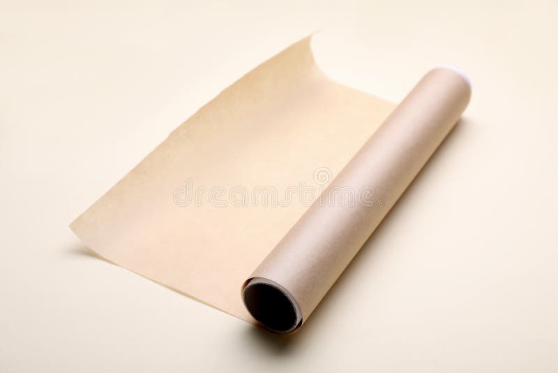 Roll of Baking Paper on Beige Background Stock Photo - Image of baking ...