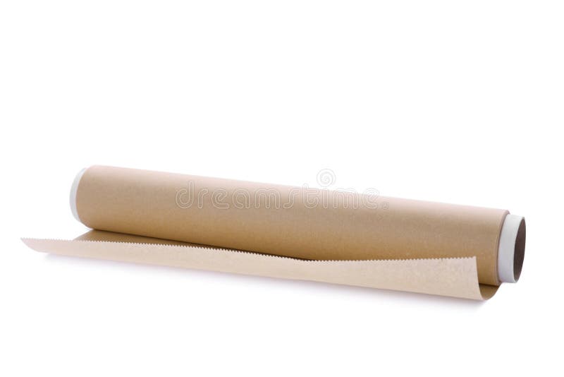 Roll of Baking Paper Isolated on White Stock Photo - Image of parchment ...
