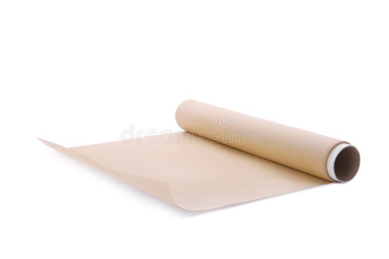 Roll of Baking Paper Isolated on White Stock Image - Image of paper ...