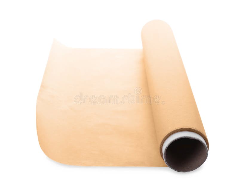 Roll of Baking Paper Isolated on White Stock Image - Image of parchment ...