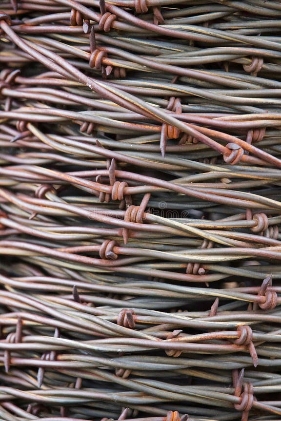Roll of Barb Wire Close Up stock image. Image of close - 108611427