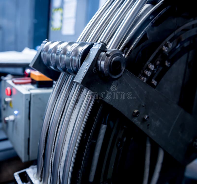 Roll Bending Industry Machine Make Pipe Formation Stock Photo - Image ...