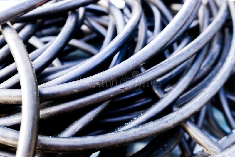 Roll of Black Electric Cable Stock Image - Image of construction ...