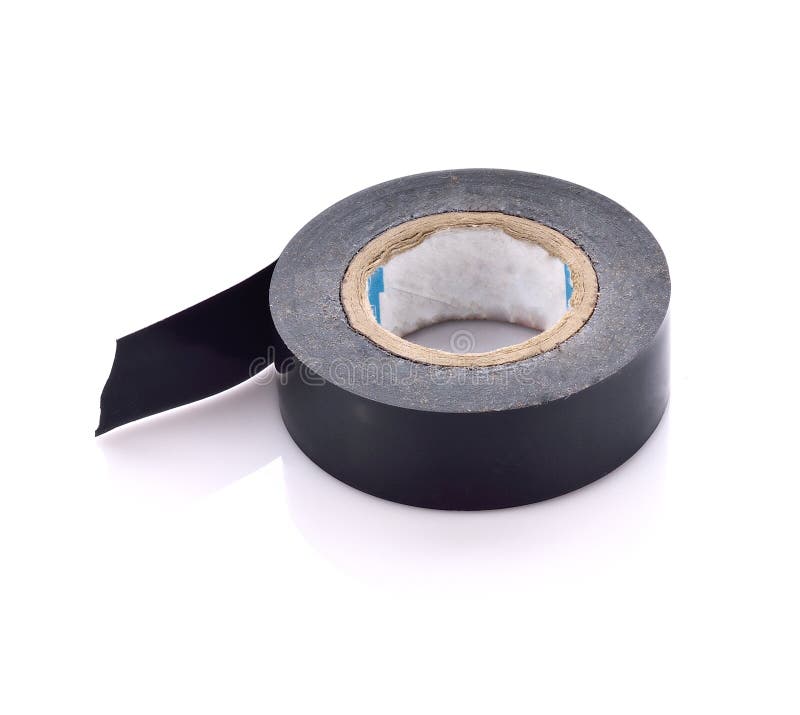 Roll of Black Sticky Duct Tape on White Background Stock Image - Image ...