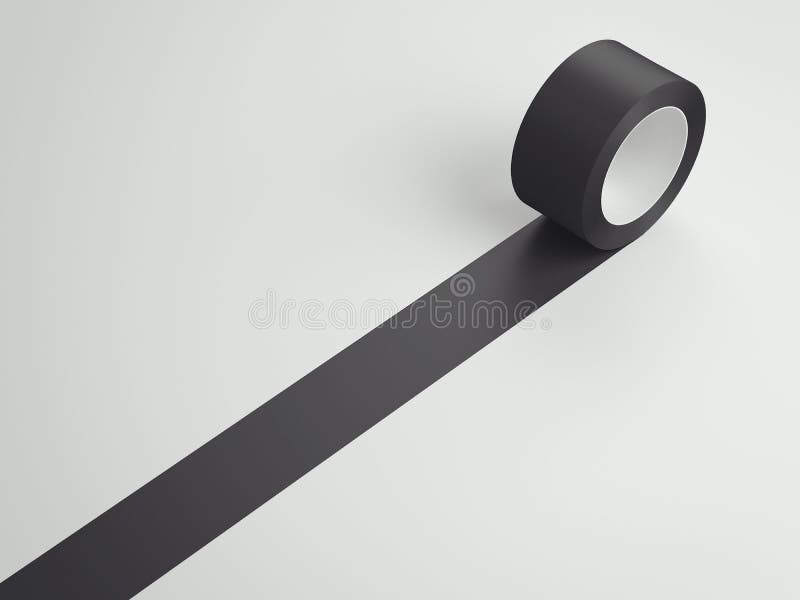 Roll of Black Sticky Tape. 3d Rendering Stock Illustration ...
