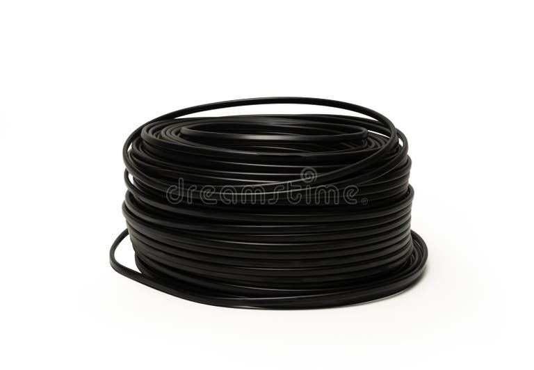 Roll of Black VVG Electrical Installation Cable Isolated on White Stock ...