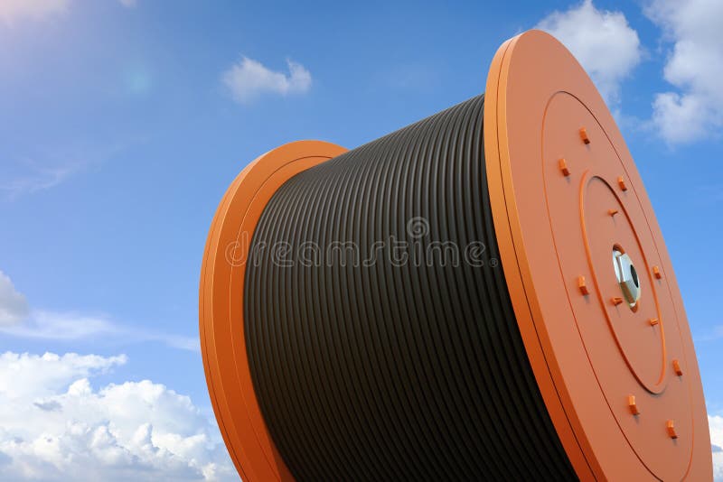 Roll of Black Wire or Cable Coil Stock Illustration - Illustration of ...