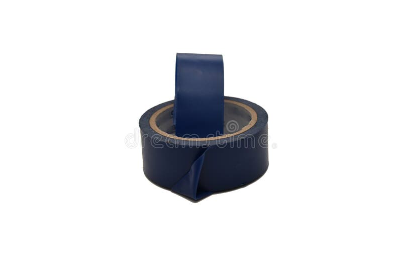 A Roll of Blue Electrical Tape. Stock Image - Image of white, label ...