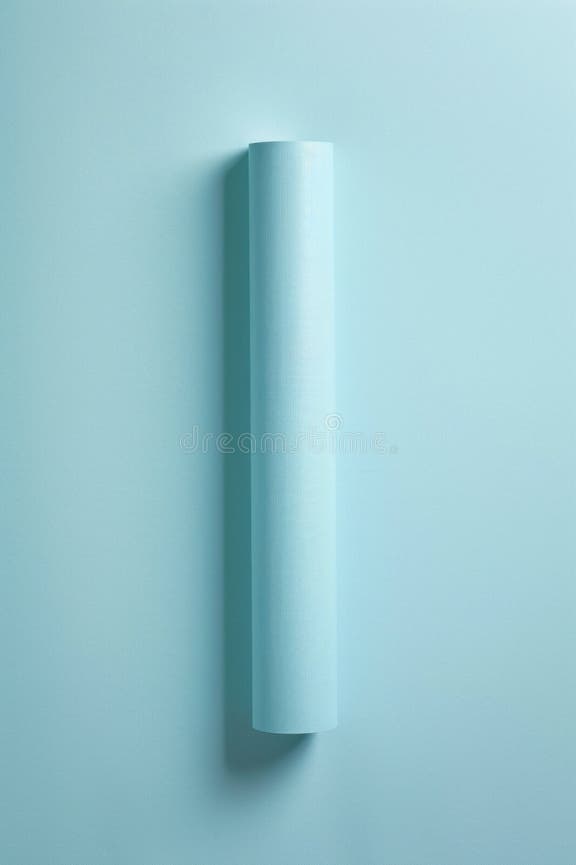 A Roll of Blue Paper Hanging on a Wall. Suitable for Backgrounds or ...
