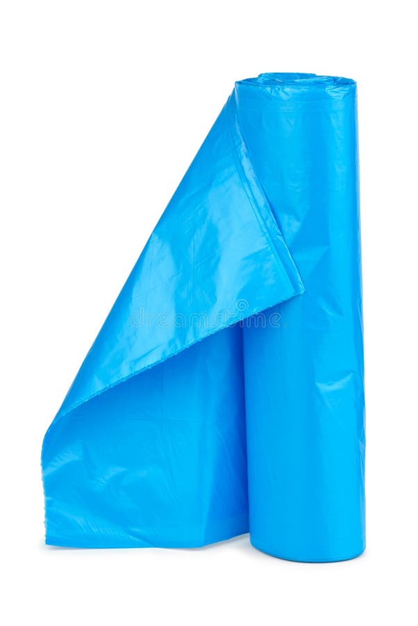 Roll of Blue Plastic Garbage Bags Stock Image - Image of rolled, trash ...