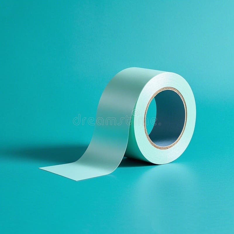 Roll of Blue Tape Attach To Bright Floor Stock Illustration ...