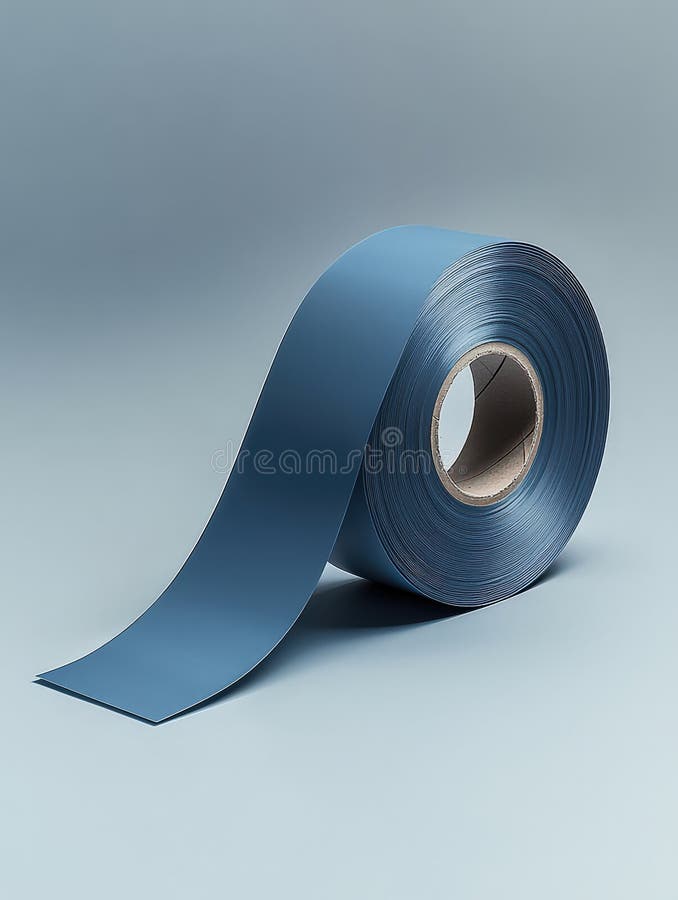 Roll of Blue Tape on a Grey Background for Crafting and Repair Projects ...