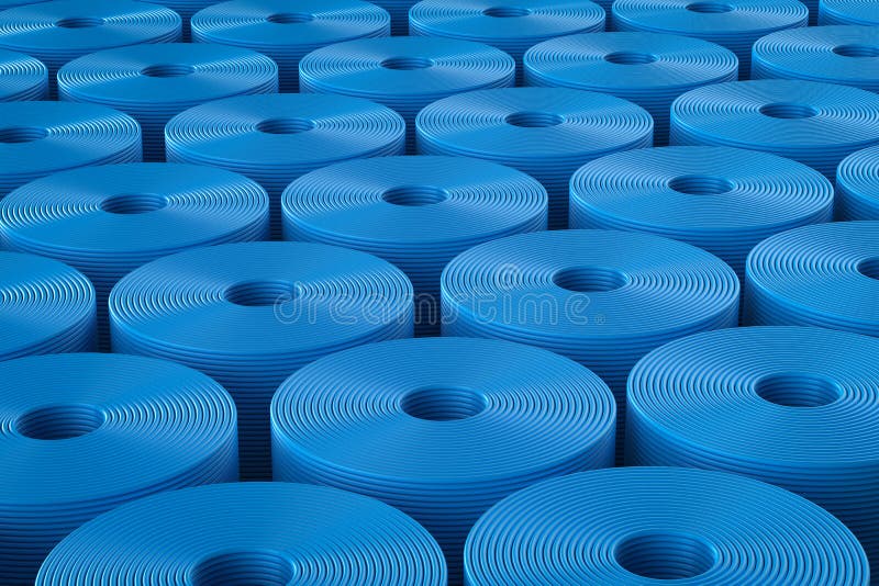 Roll of Blue Wire or Cable Coil Stock Illustration - Illustration of ...