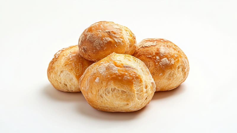 Roll Bread Isolated on White Background Stock Illustration ...