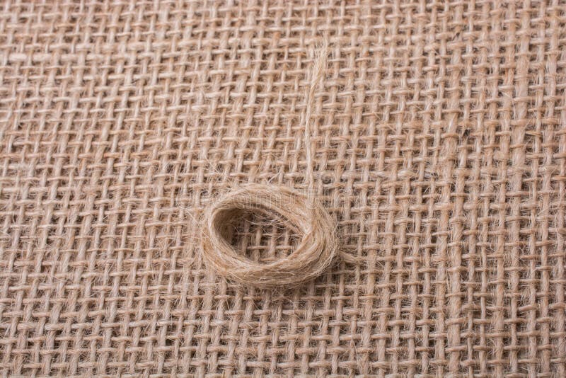 Roll of Brown Linen String on Brown Background Stock Image - Image of ...