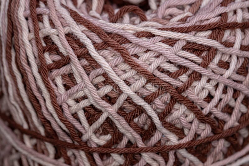 Roll of brown crochet yarn stock photo. Image of craft - 195305722
