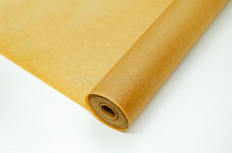 Roll of Brown Parchment Paper on White Surface Stock Photo - Image of ...