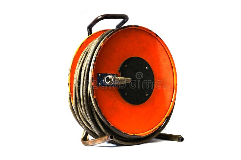 A Big Roll of Cable and Electricity Poles Stock Image - Image of ...