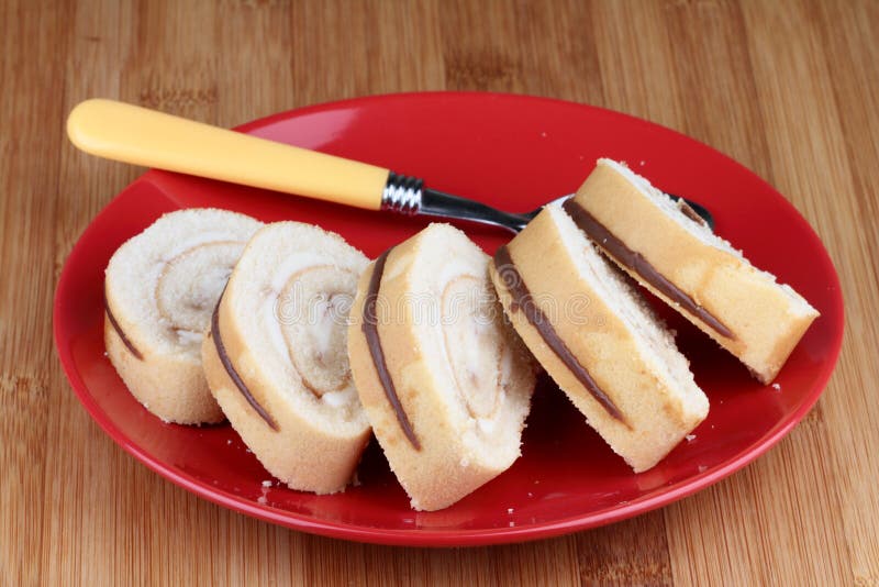 Roll cake dessert stock image. Image of roll, eating - 14087607