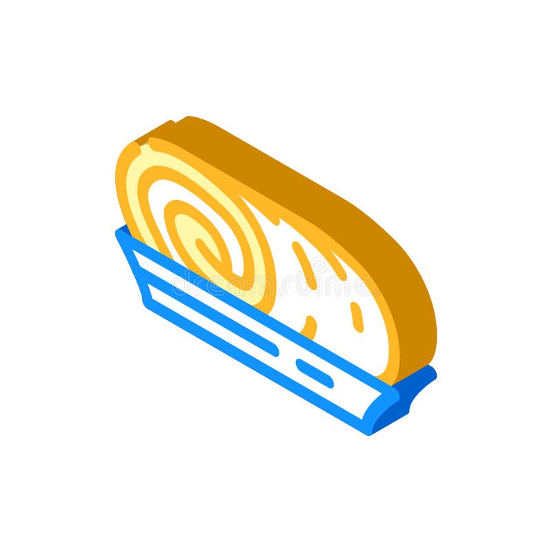 Roll Cake Dessert Isometric Icon Vector Illustration Stock Illustration ...