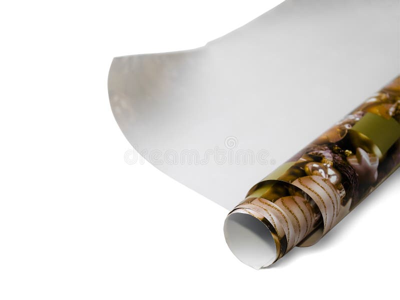 Christmas Wrapping Paper Rolls Stock Photo - Image of isolated, ribbons ...