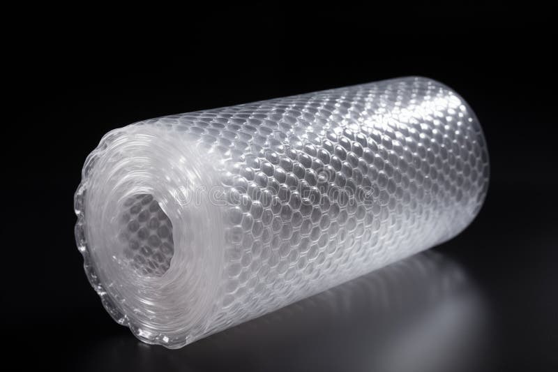 Roll of Clear Plastic Bubble Wrap. Generative AI Stock Image - Image of ...