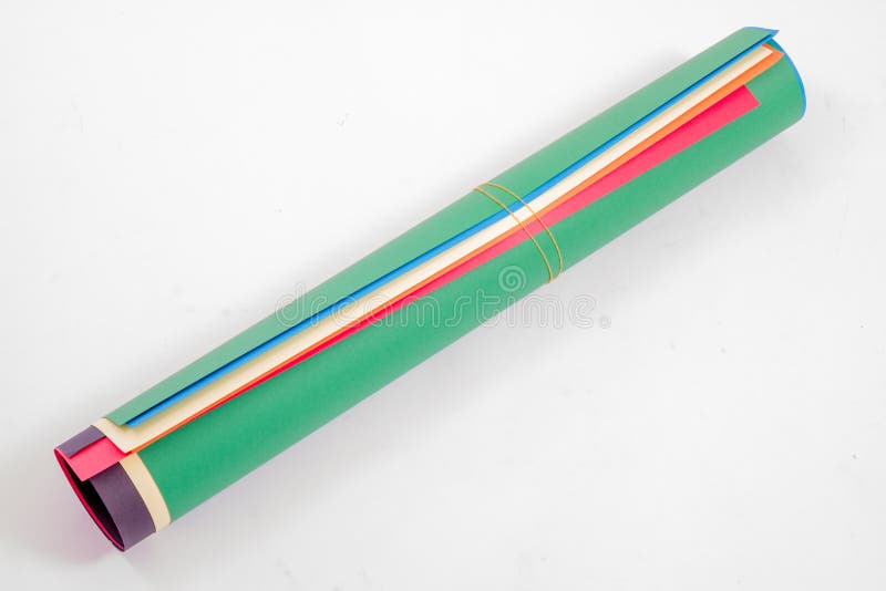 Roll of Colored Corrugated Papers Stock Image - Image of curve, design ...