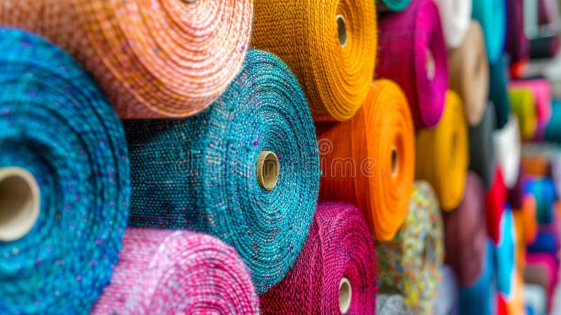 Roll of the Colored Textile. Raw Materials for Manufacture Stock Image ...