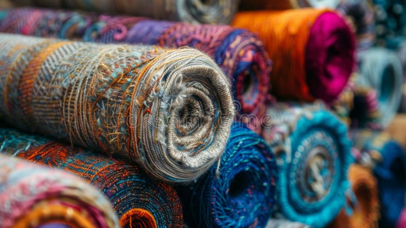 Roll of the Colored Textile. Raw Materials for Manufacture Stock Image ...