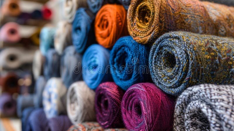 Roll of the Colored Textile. Raw Materials for Manufacture Stock Image ...