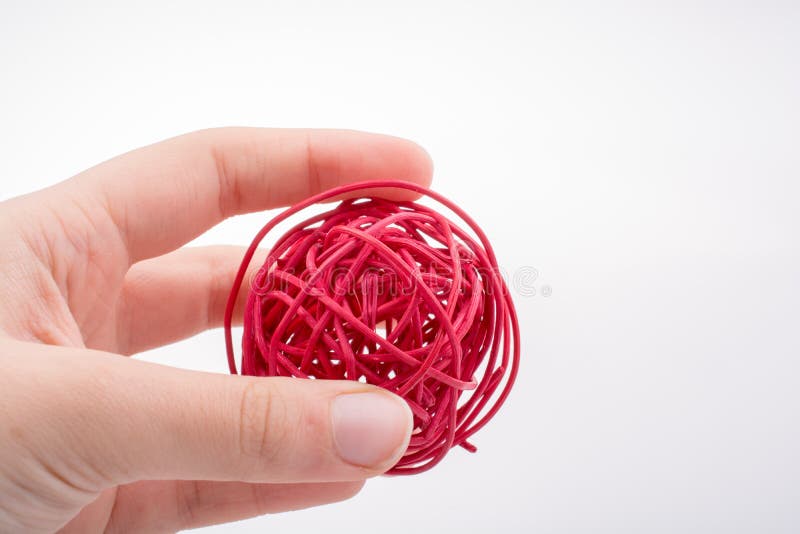 Roll of Colotful String in Hand Stock Image - Image of loop, twine ...