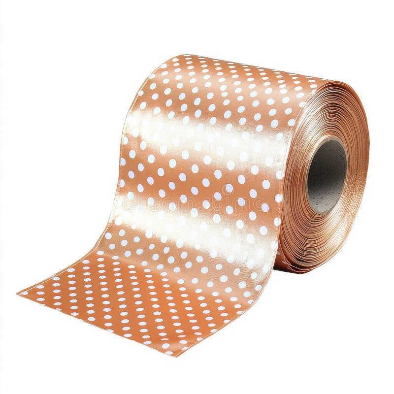 Rolled Copper Material with White Polka Dots on White Background Stock ...