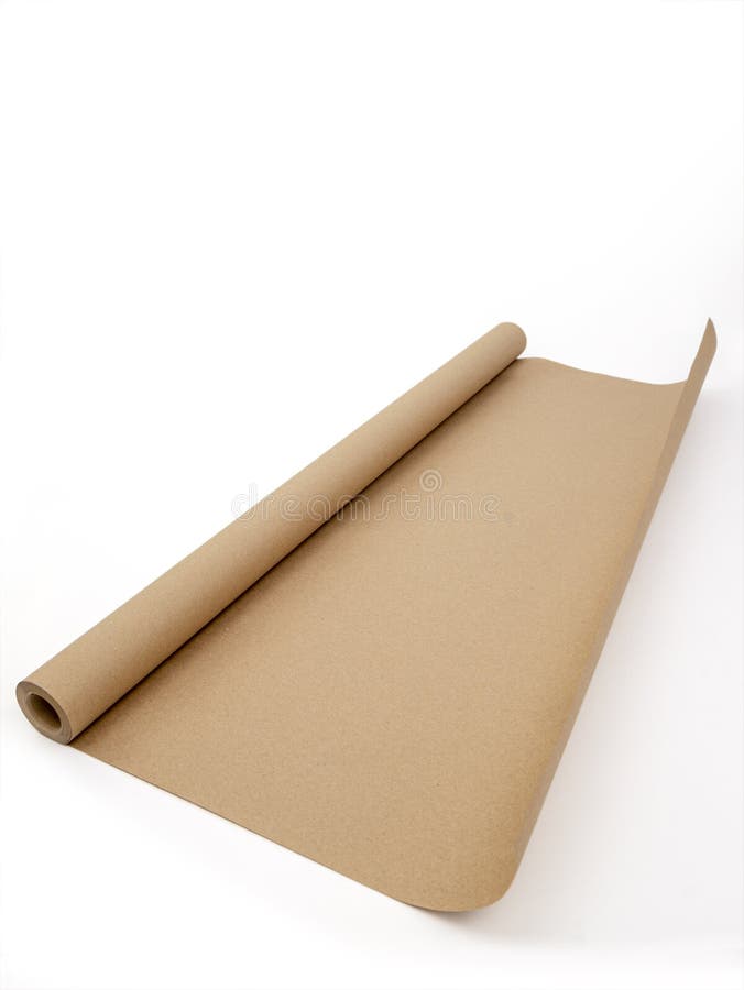 A Roll of Craft Paper Isolated on a White Background Stock Image ...