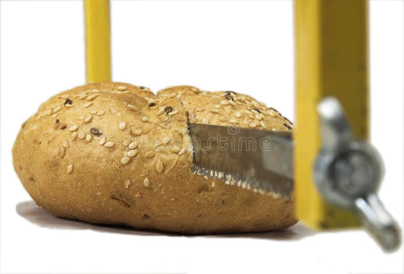 Roll cut into stock photo. Image of resaw, pastry, roll - 2468188