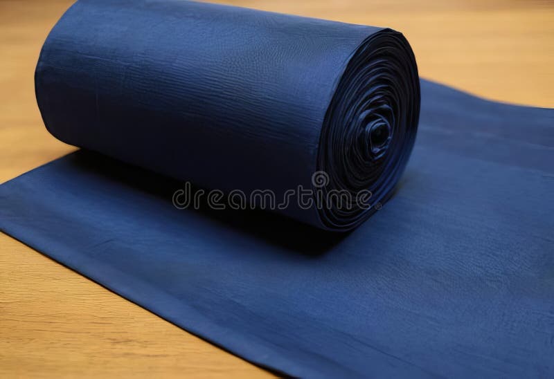 A Roll of Dark Blue Cloth with a Smooth Texture Stock Illustration ...