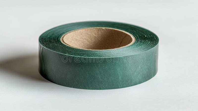 A Roll of Dark Green Tape on a White Background Stock Illustration ...