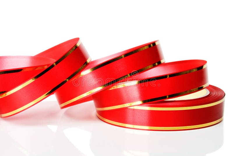 Roll of Decorative Red Ribbon Stock Image - Image of tape, ribbon: 16858197