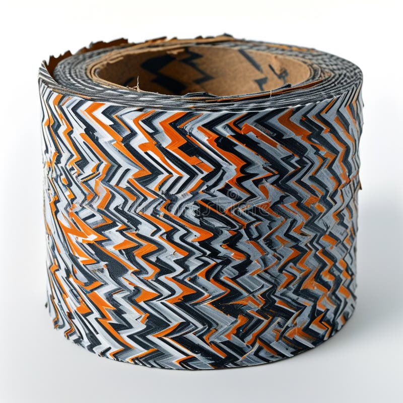 Unique Zigzag Patterned Tape Roll Showcasing Vibrant Colors and ...