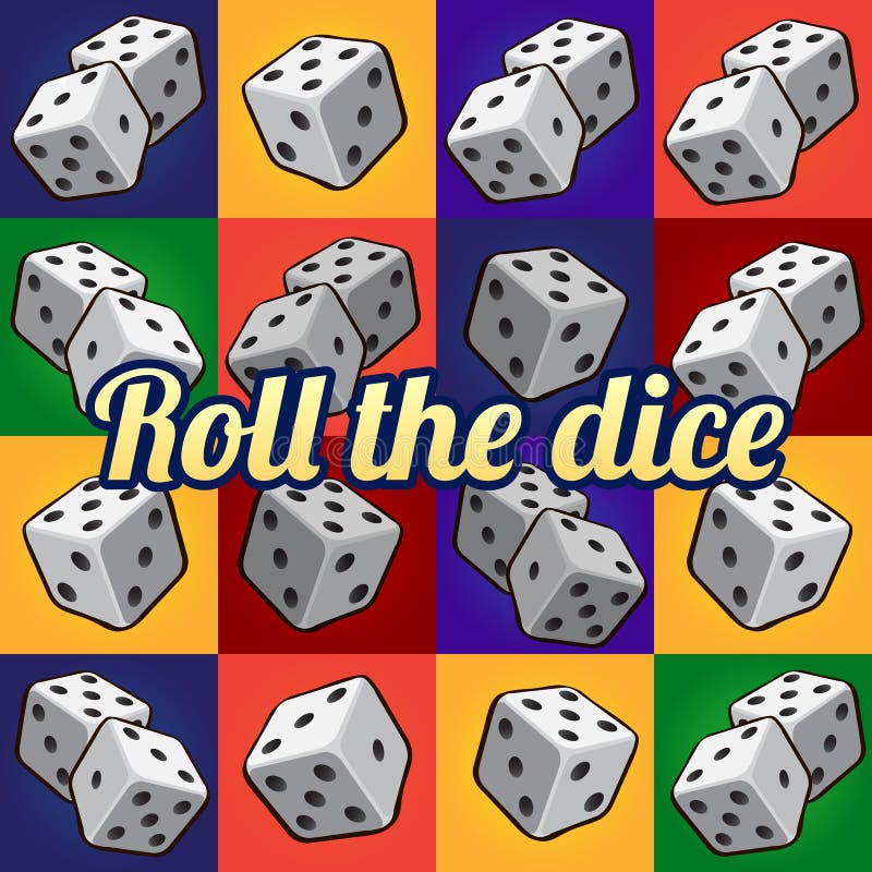 Roll dice and draw stock vector. Illustration of hand - 159222432