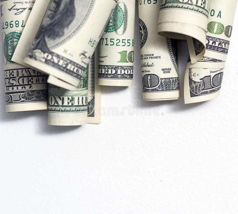 Roll of 100 Dollar Bills on Background Stock Image - Image of success ...
