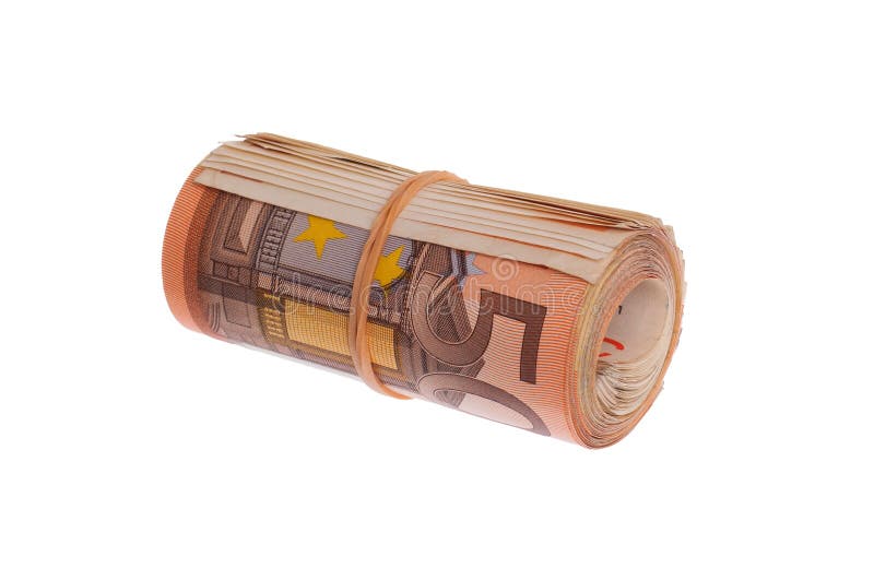 Roll of 50 euro bills stock image. Image of earn, finance - 39398143