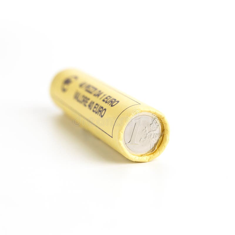 Roll of Euro coins stock photo. Image of finance, trading - 7924406